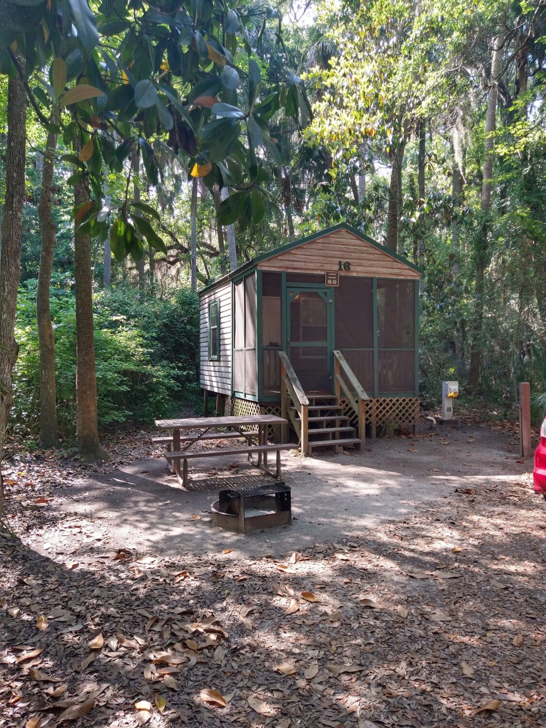Cozy rental cabins in the park.