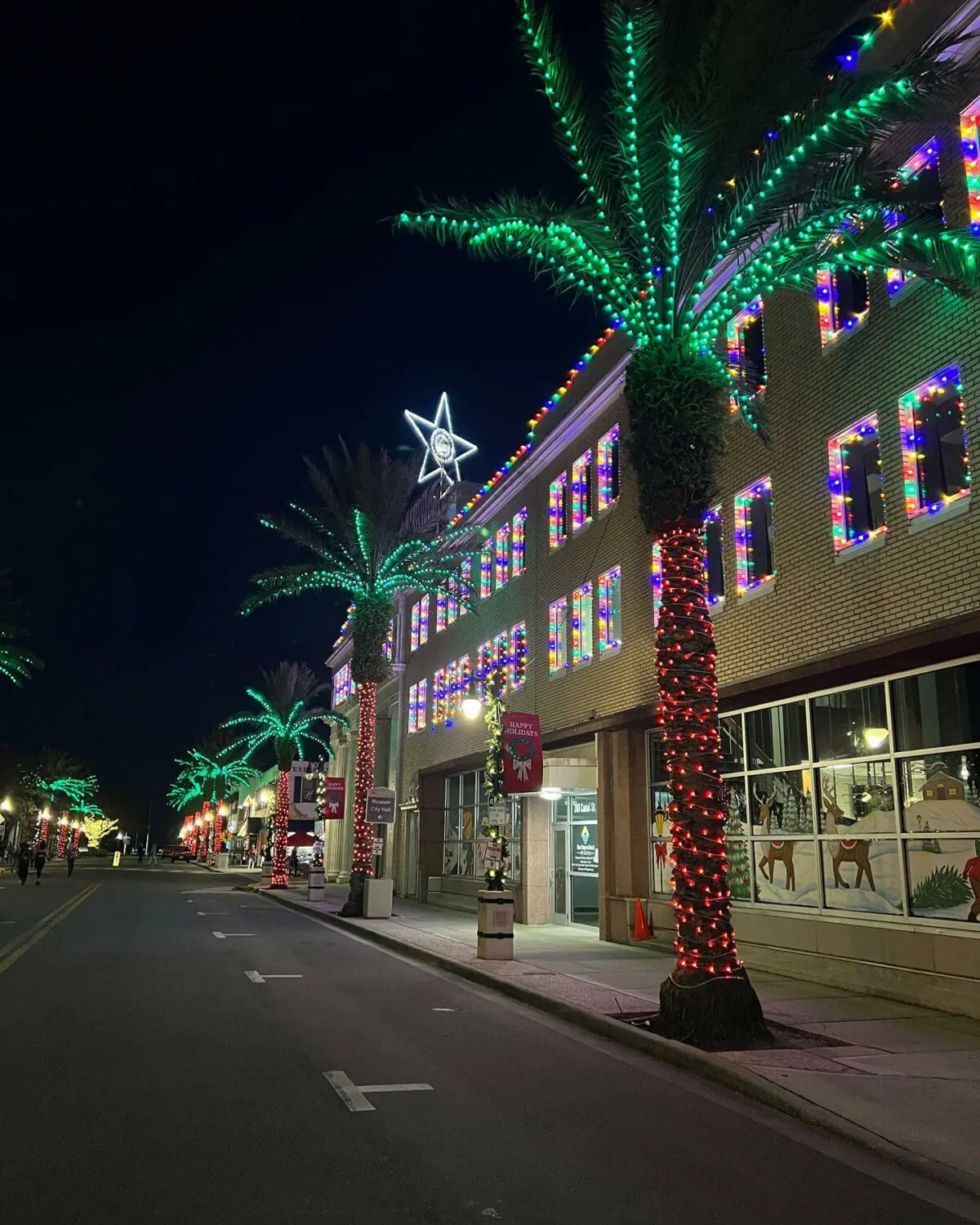 Downtown New Smyrna Beach during the holidays.