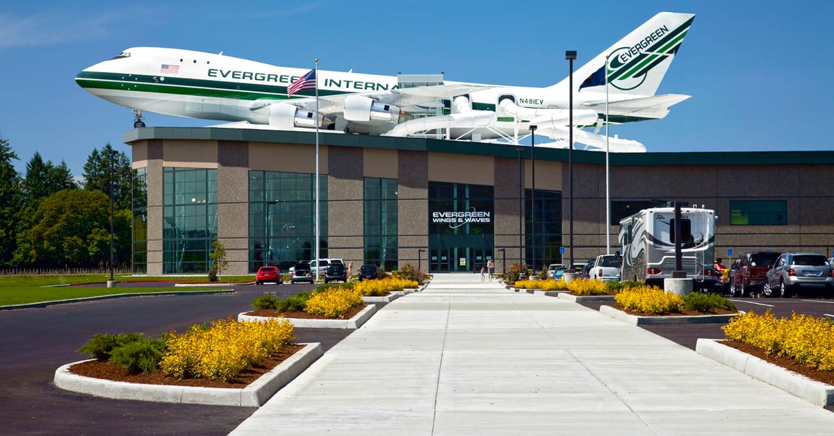 A photo of the Evergreen Aviation & Space Museum in McMinnville