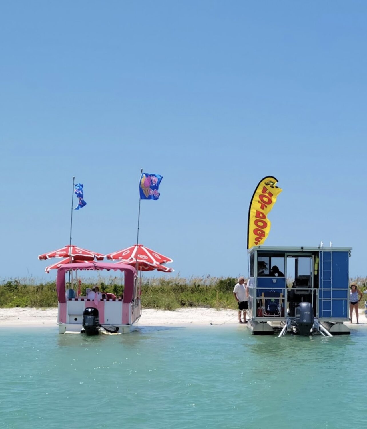 hot dog and ice cream boats at keewaydin island