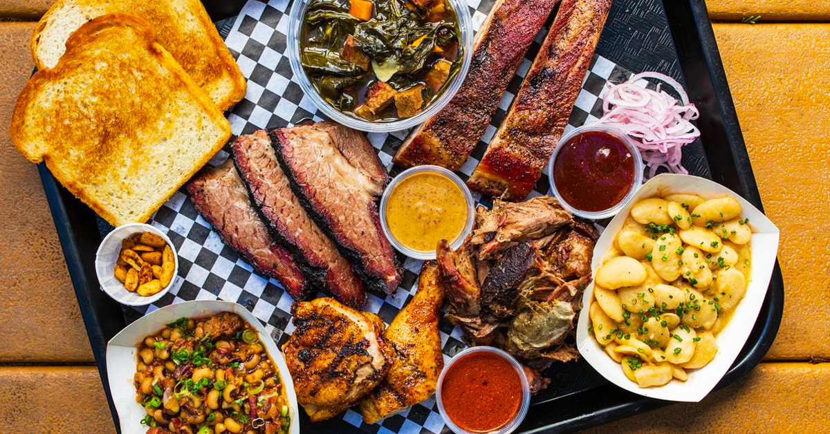A tray of tasty dishes in Austin.