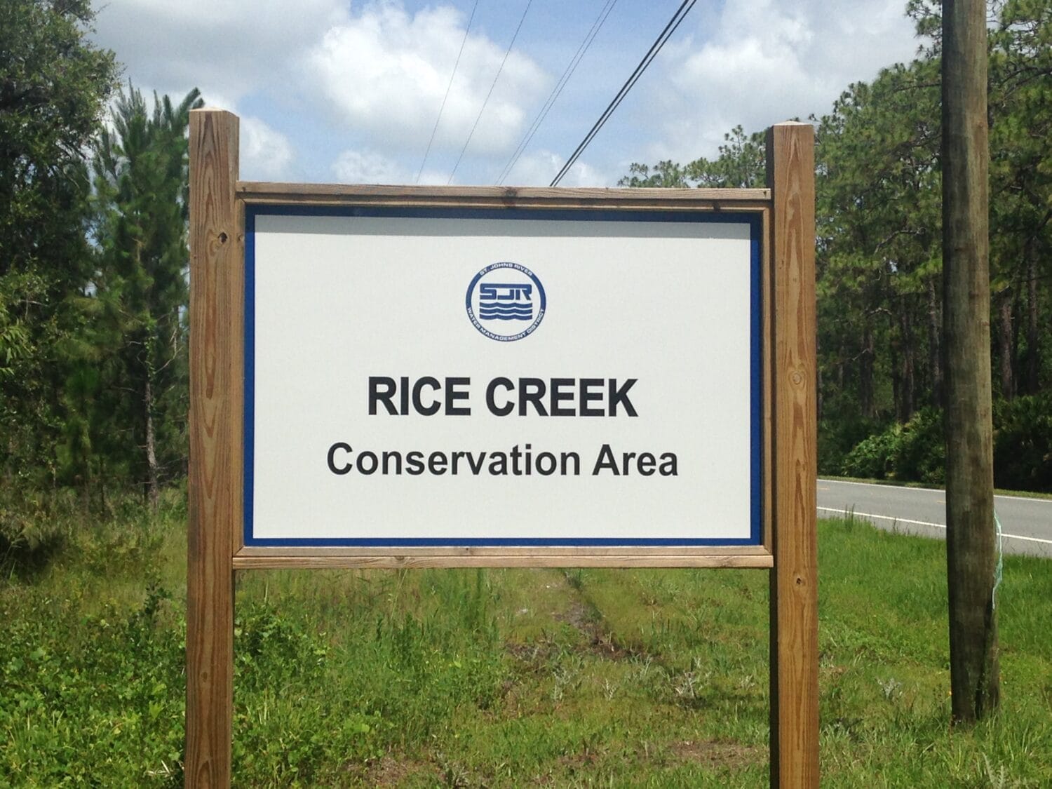 Rice creek conservation area sign