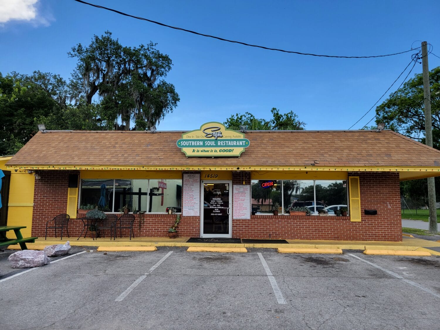 The outside of Steph’s Southern Soul Restaurant in Dade City.