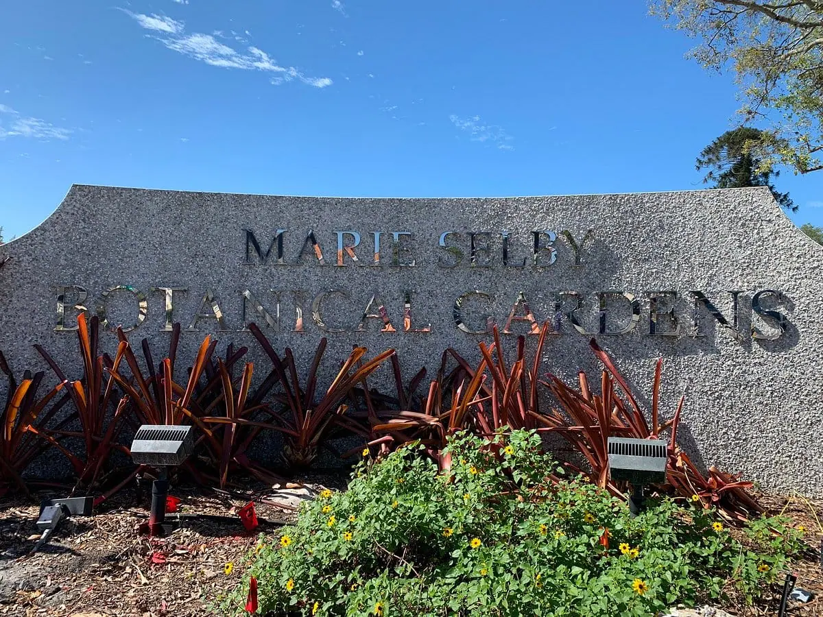 A sign of the Marie Shelby Gardens.