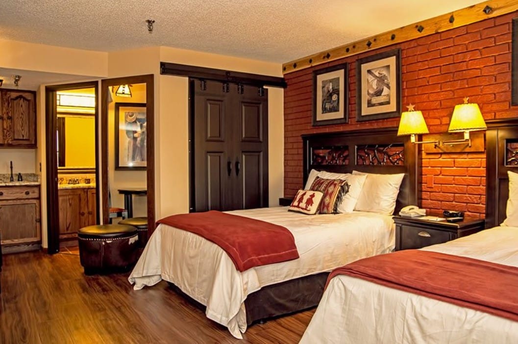 the comfy beds and amenities of the resort
