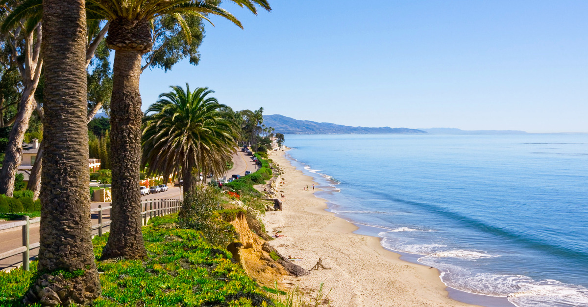 The famous Butterfly Beach in Santa Barbara.