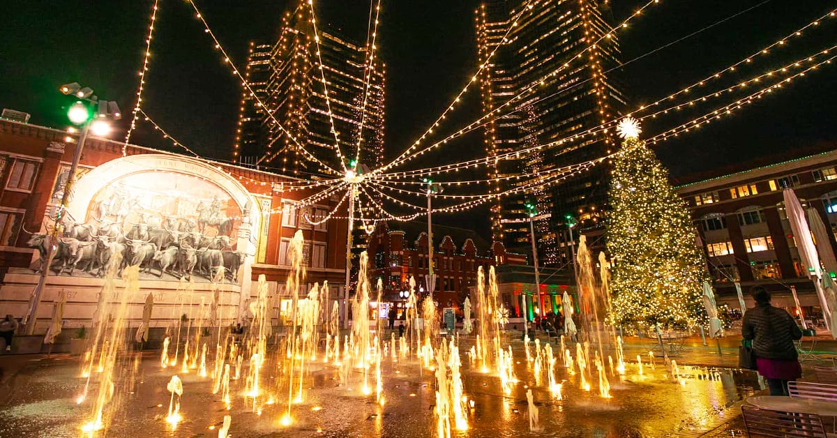 The gleaming holiday lights at Sundance square