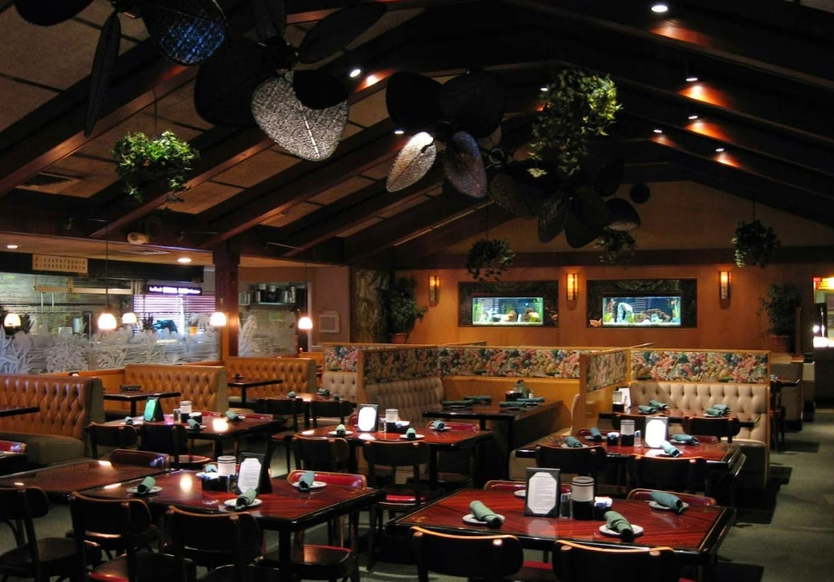 the restaurants sleek interior