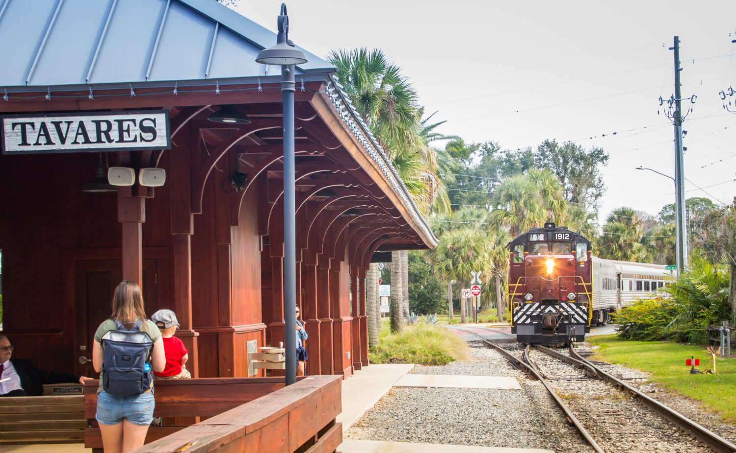 The starting point of the train ride in Tavares, Florida