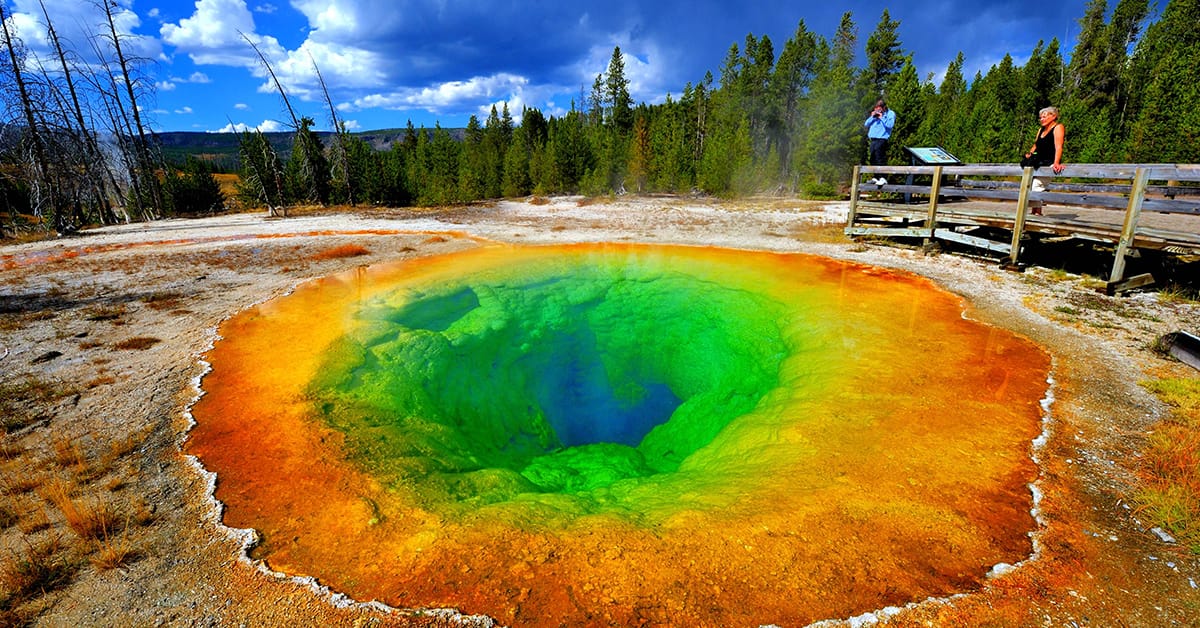 The stunning Grand Prismatic Spring in Yellowstone.