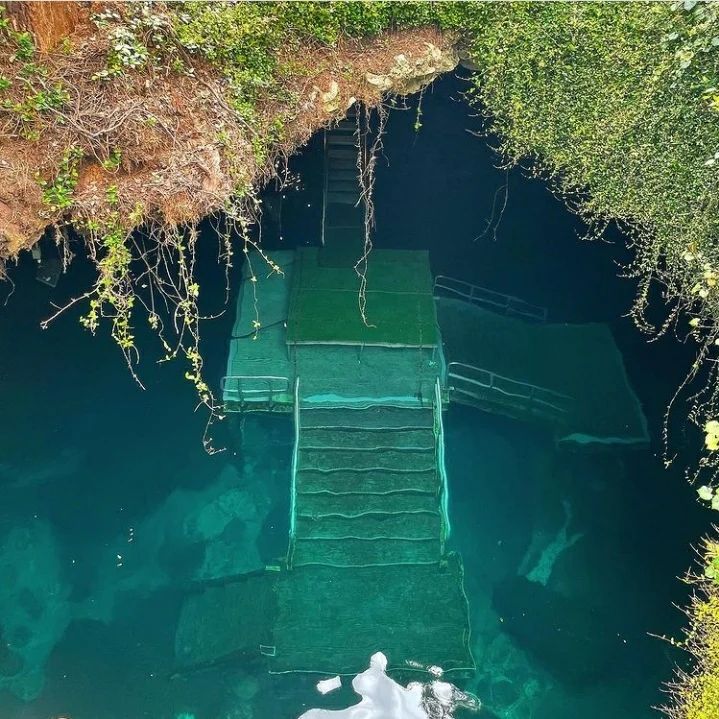 The top view of the underground river
