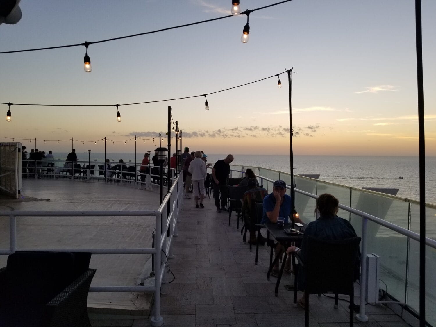 The view of the restaurant during sunset.