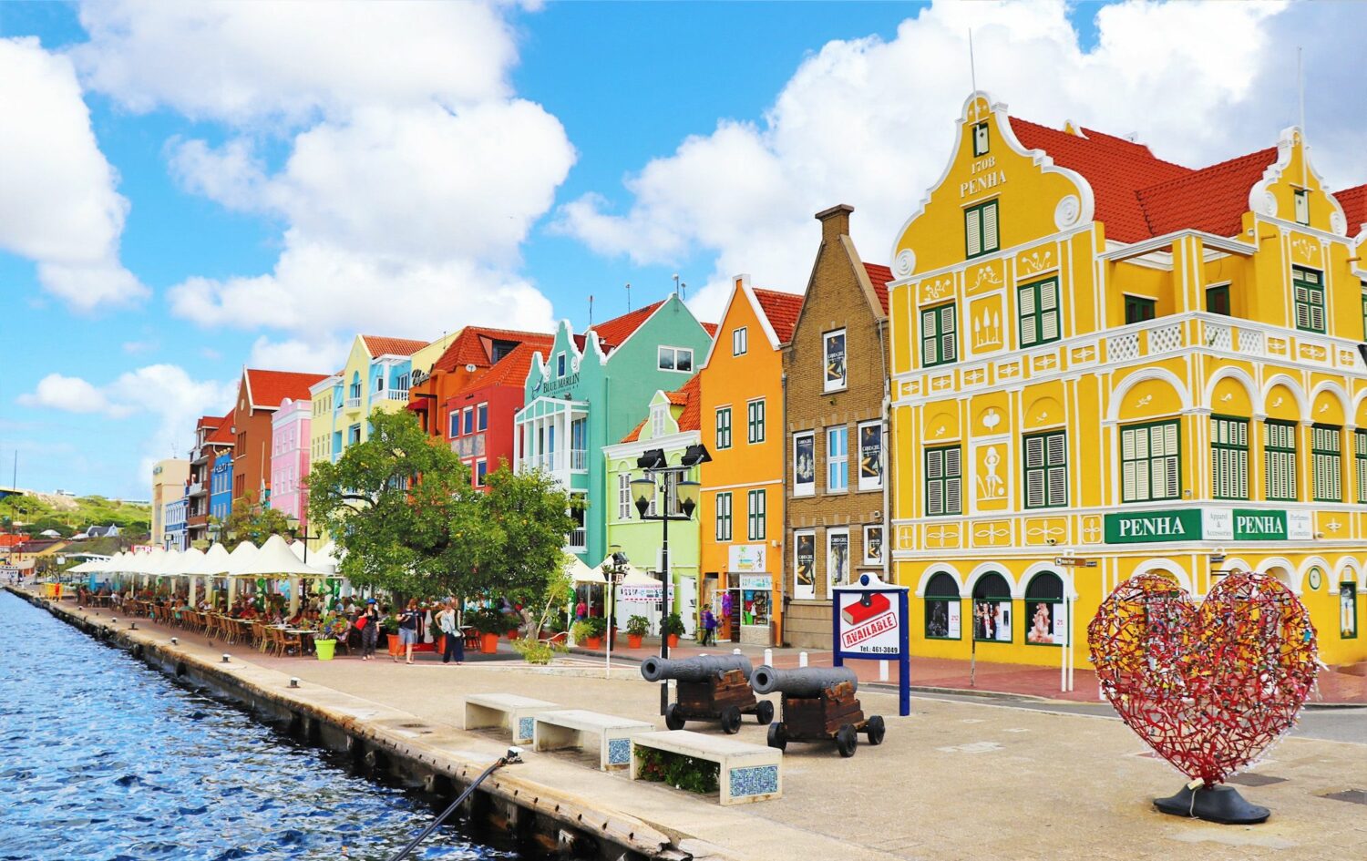 The colorful buildings of Willemstad.