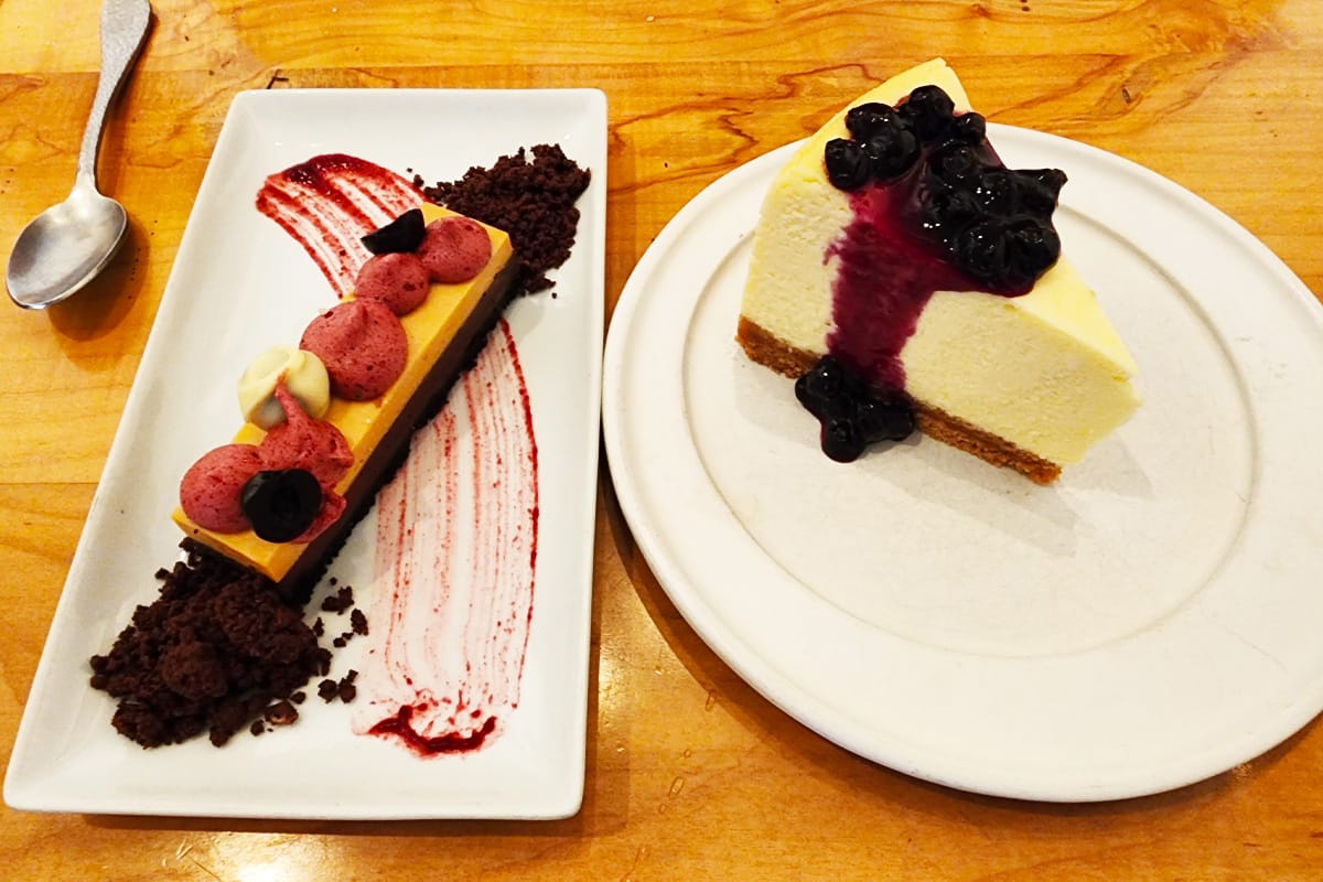 Plates of sweet treats offered in the restaurant