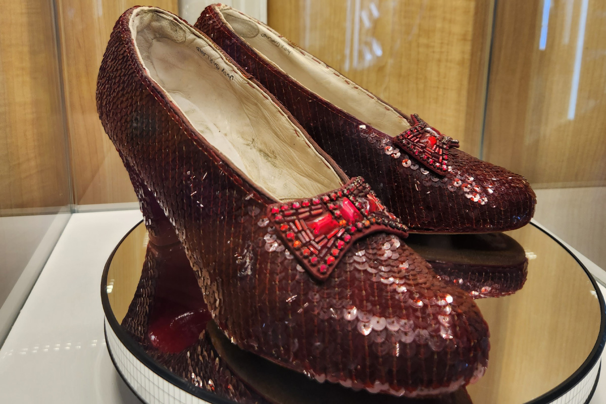 the iconic Dorothy's ruby slippers