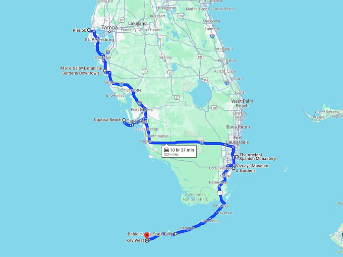 525-mile-roadtrip-florida 10 Map