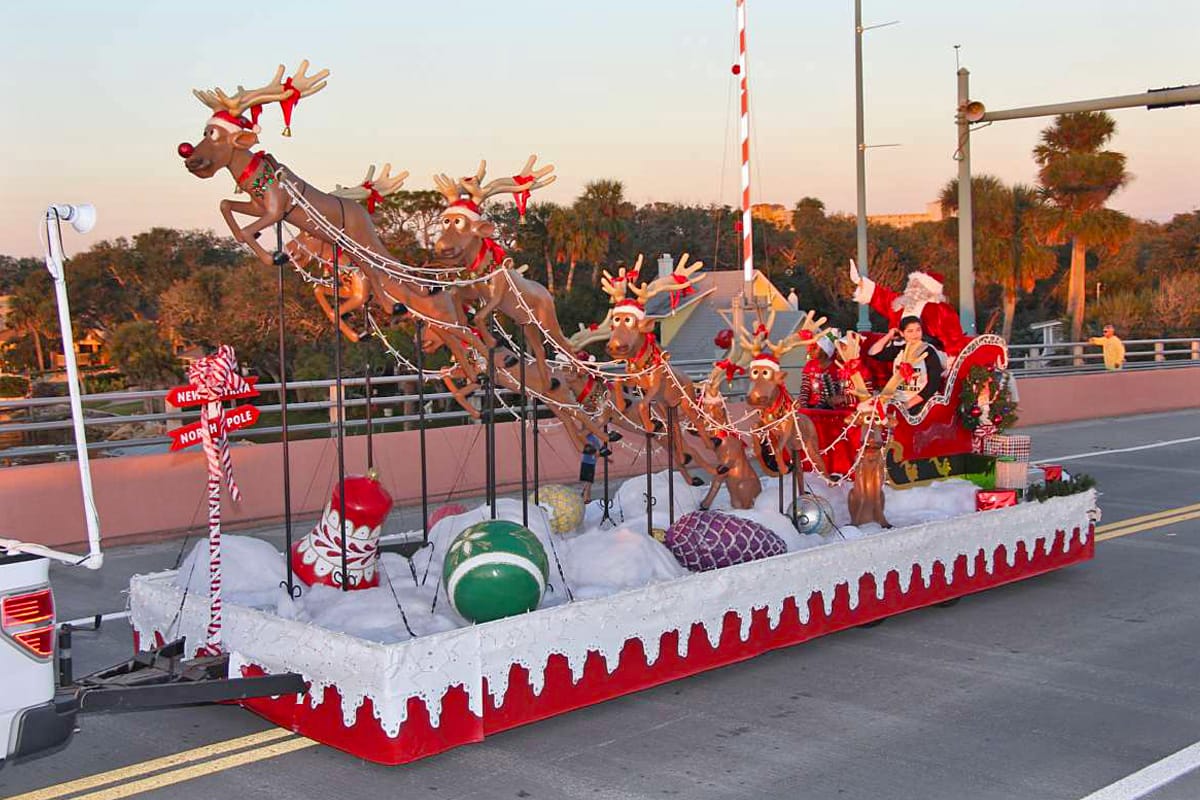 A Christmas parade in New Smyrna beach