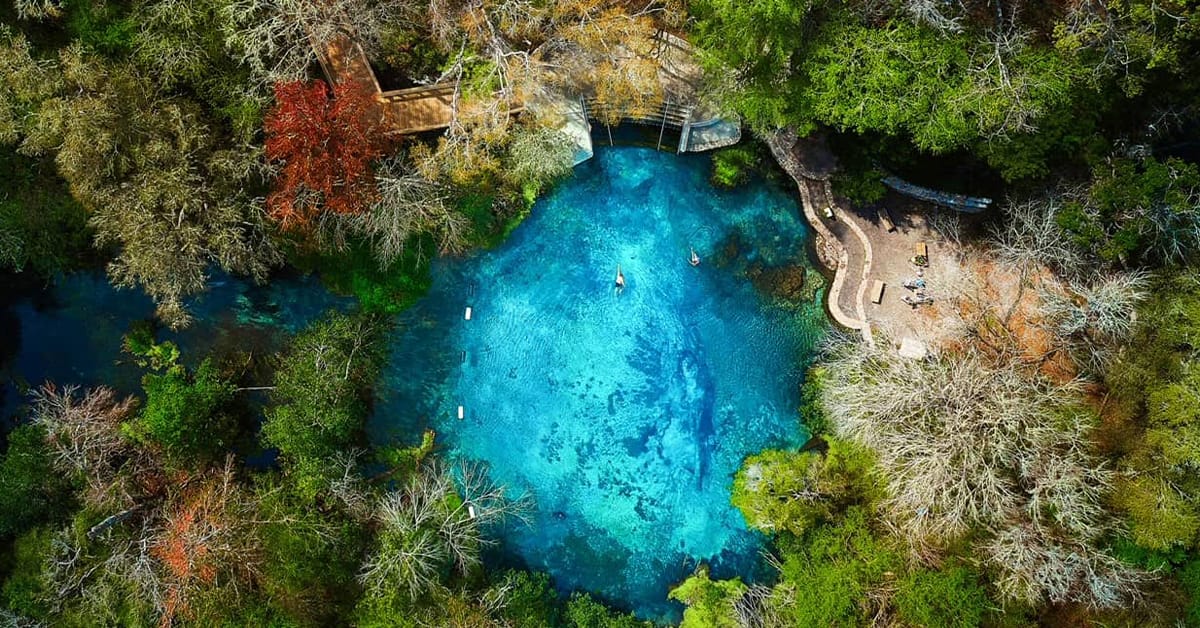 a birds eye view of the springs