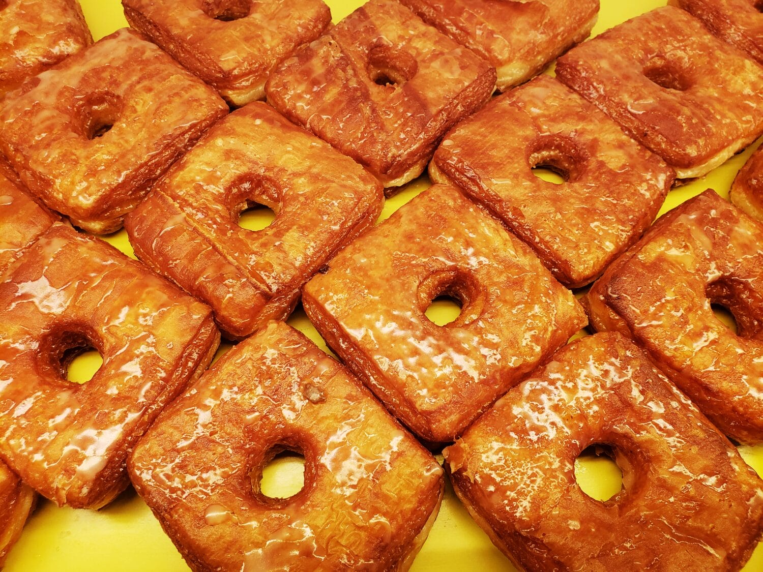 A box of glazed cronuts.