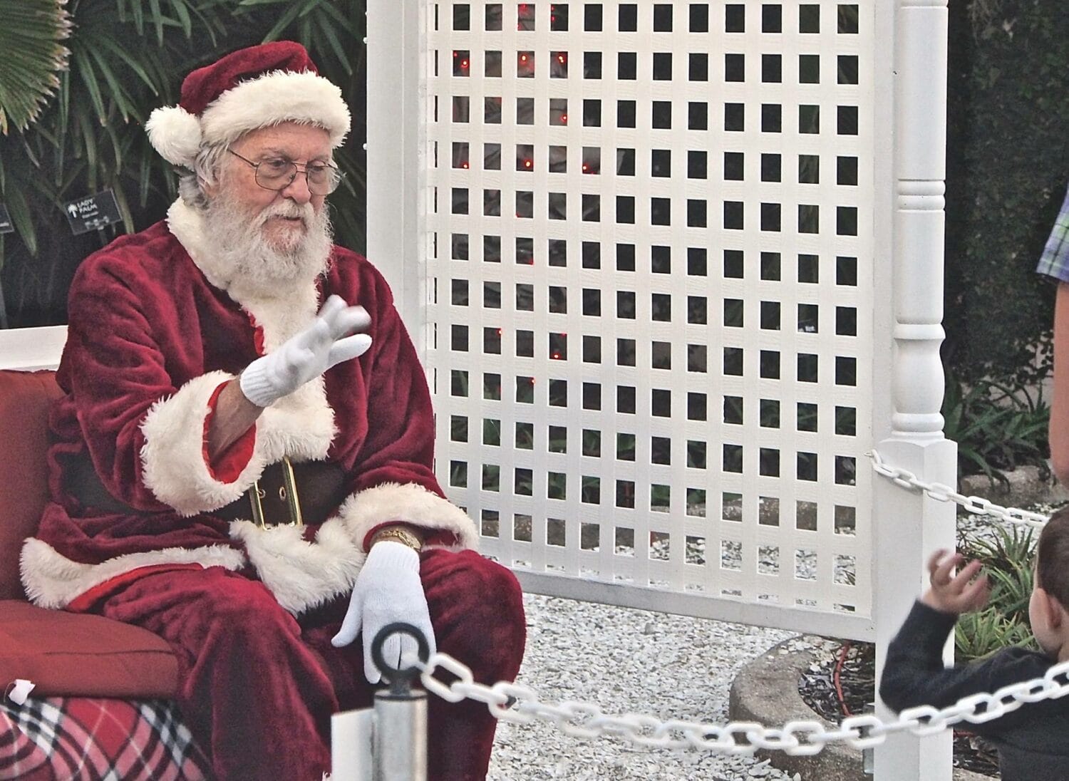 A close up Santa Claus experience in the garden