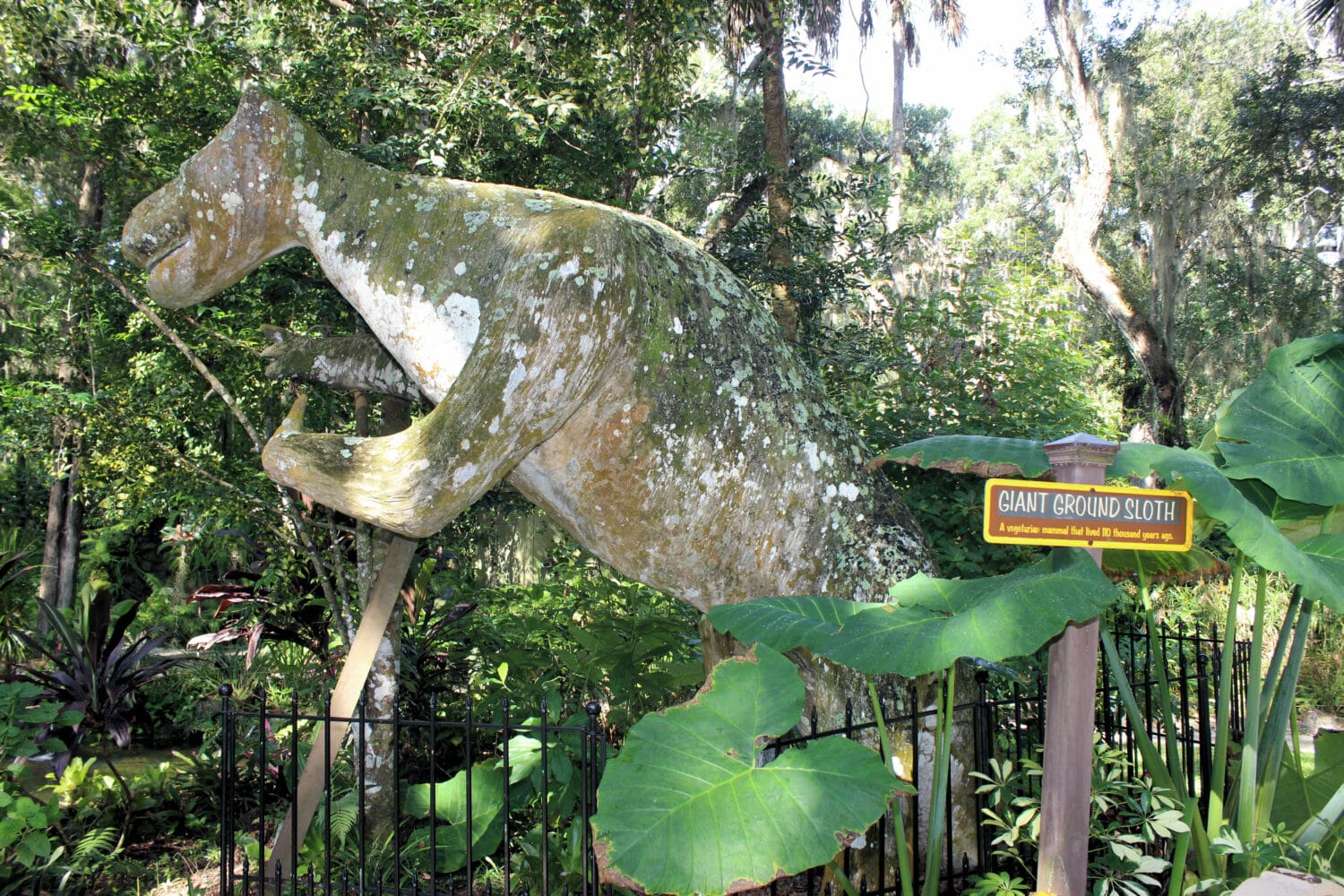 A display of ginormous prehistoric replica animals