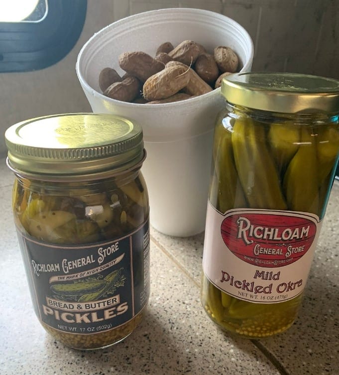 a photo of the stores pickles and other treats
