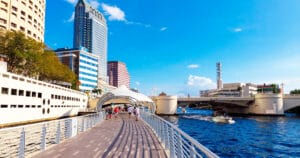 a unique view of the tampa riverwalk