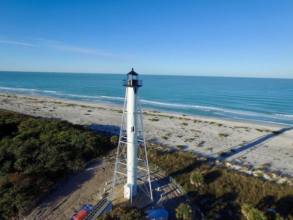 aerial view of Gasparilla island with a stunning beach background