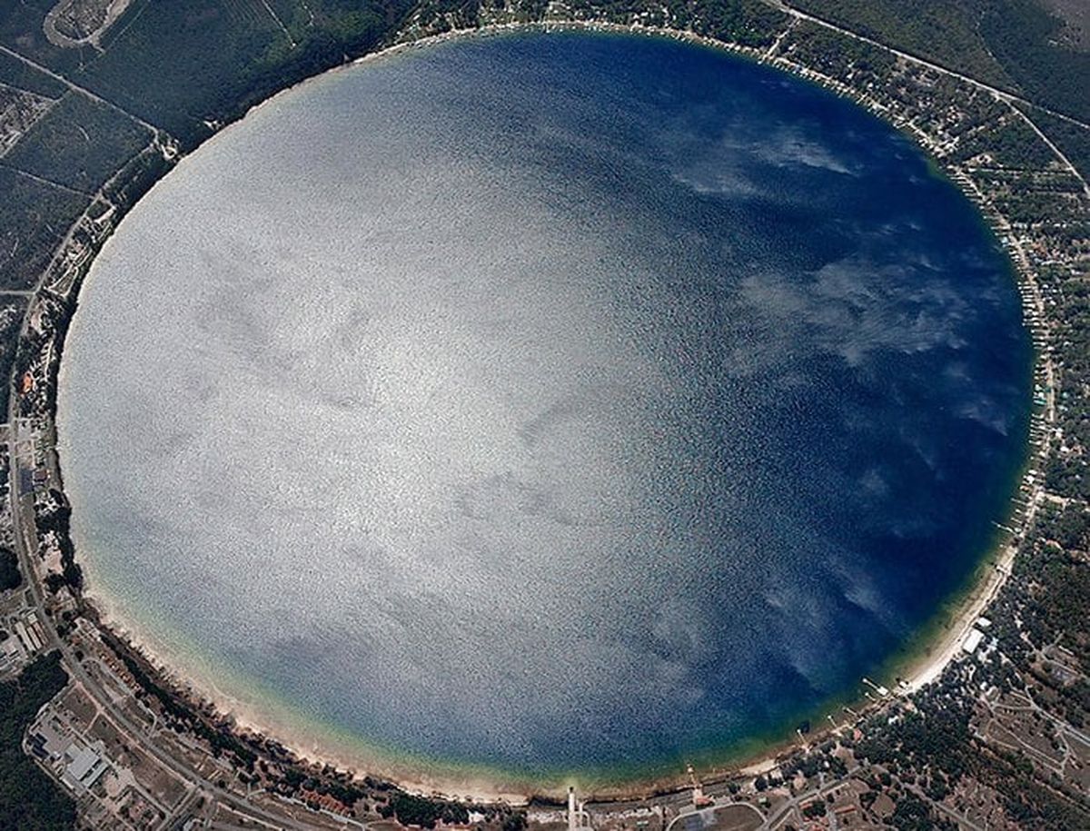 an aerial view of the Kingsley Lake