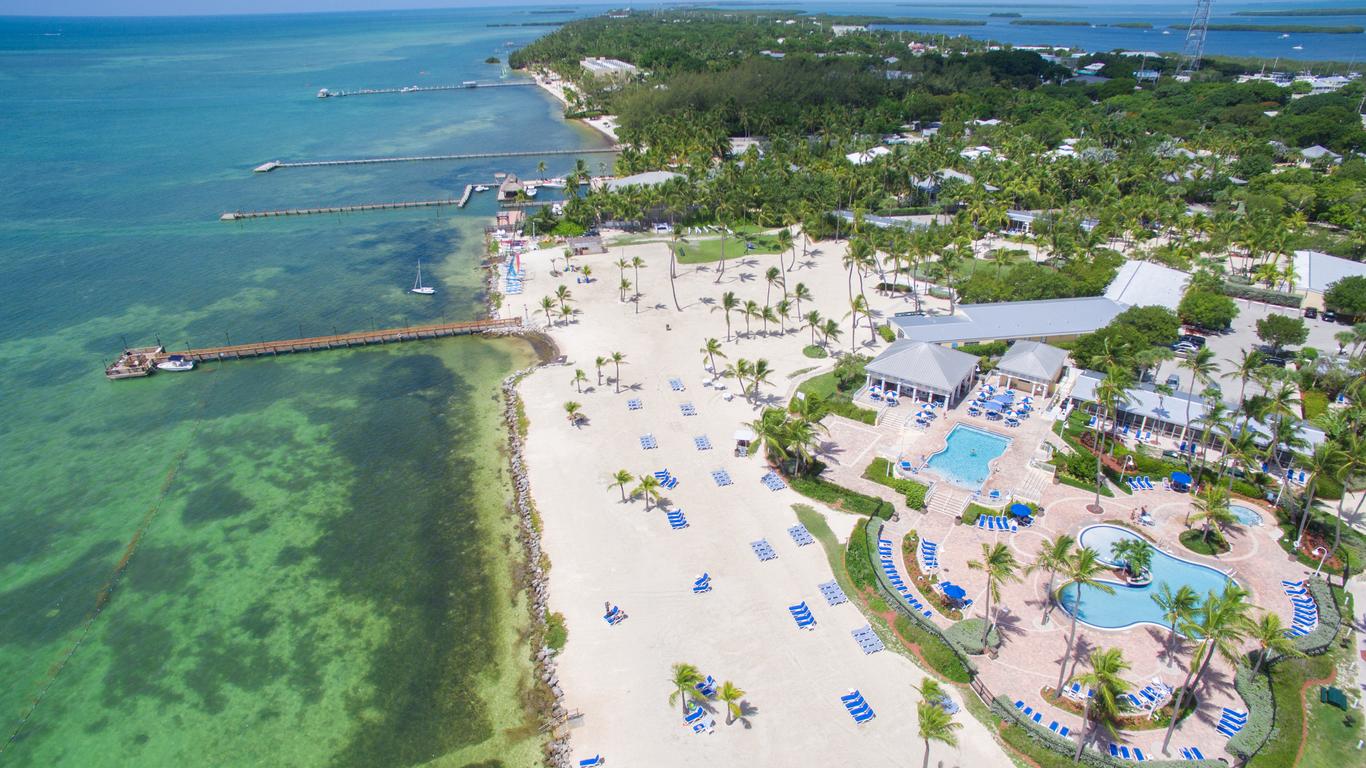 an aerial view of the fascinating town of Islamorada