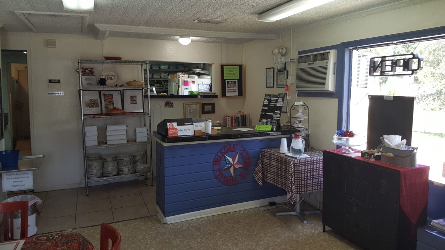 an interior look of pie haven facing the counter