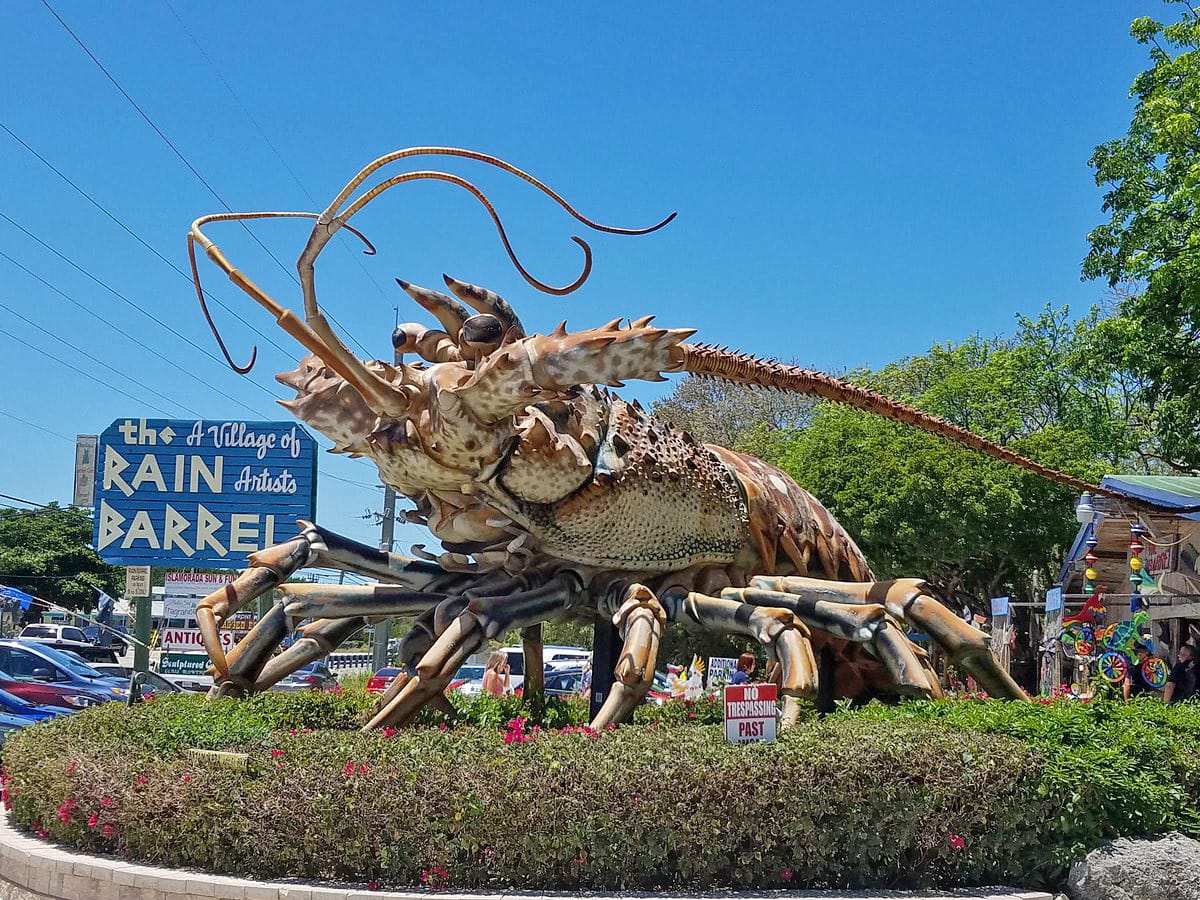 Betsy the famous crustacean sculpture in Islamorada
