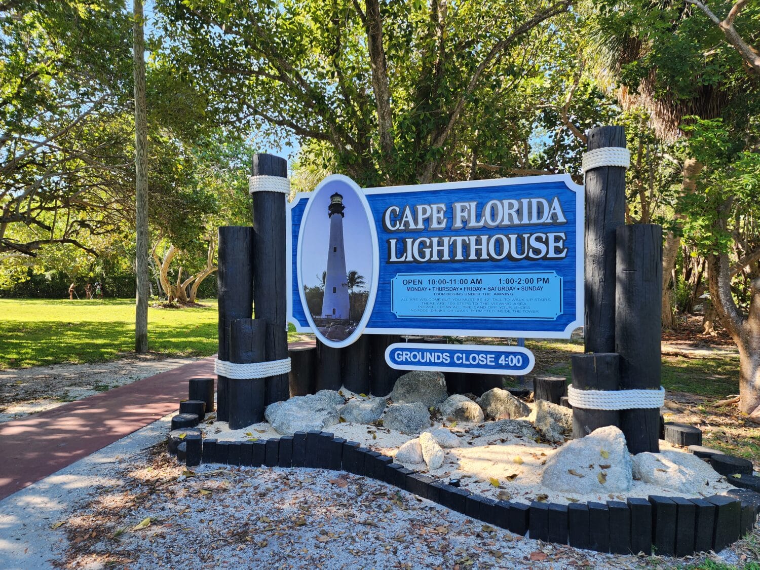 A shot of cape florida lighthouse signage