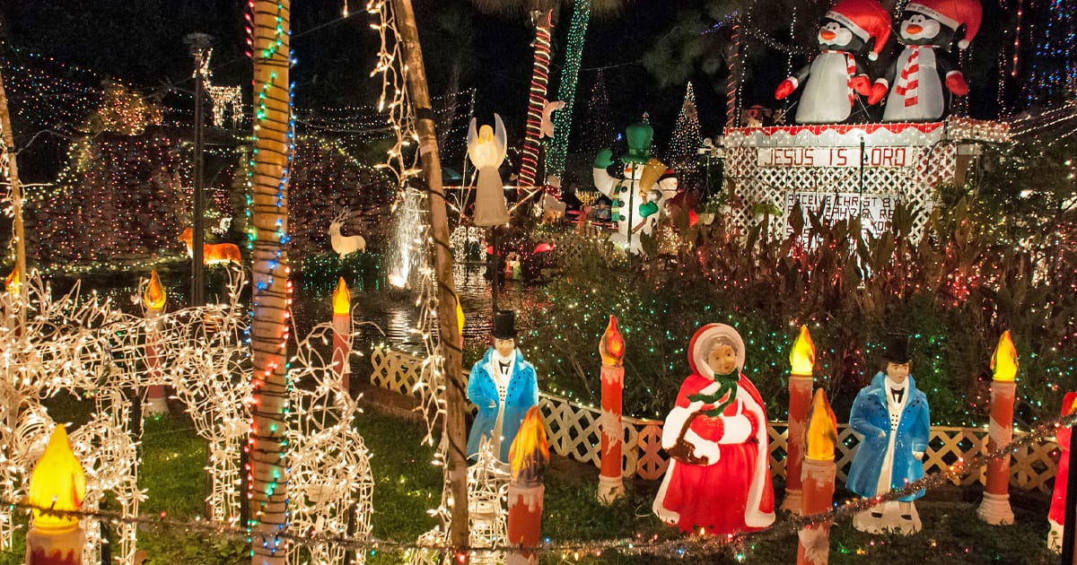 Dazzling festive lights and decors illuminate the Oakdale Christmas House.