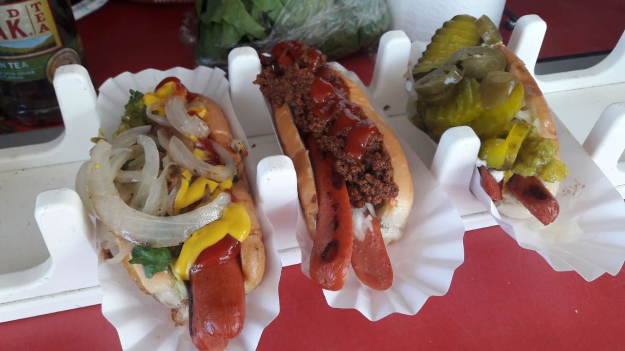 loaded cilli dogs with various toppings