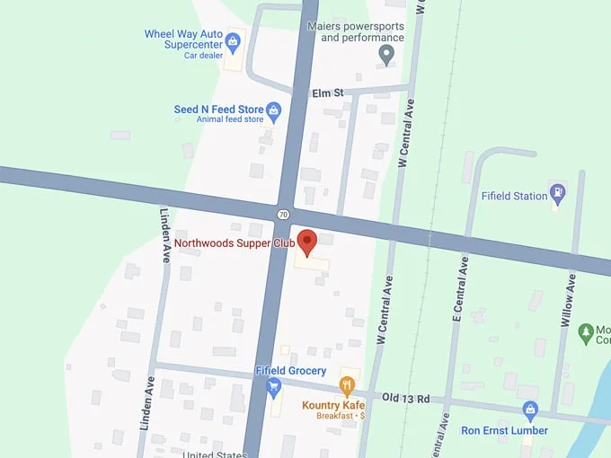 northwoods supper club 10 map
