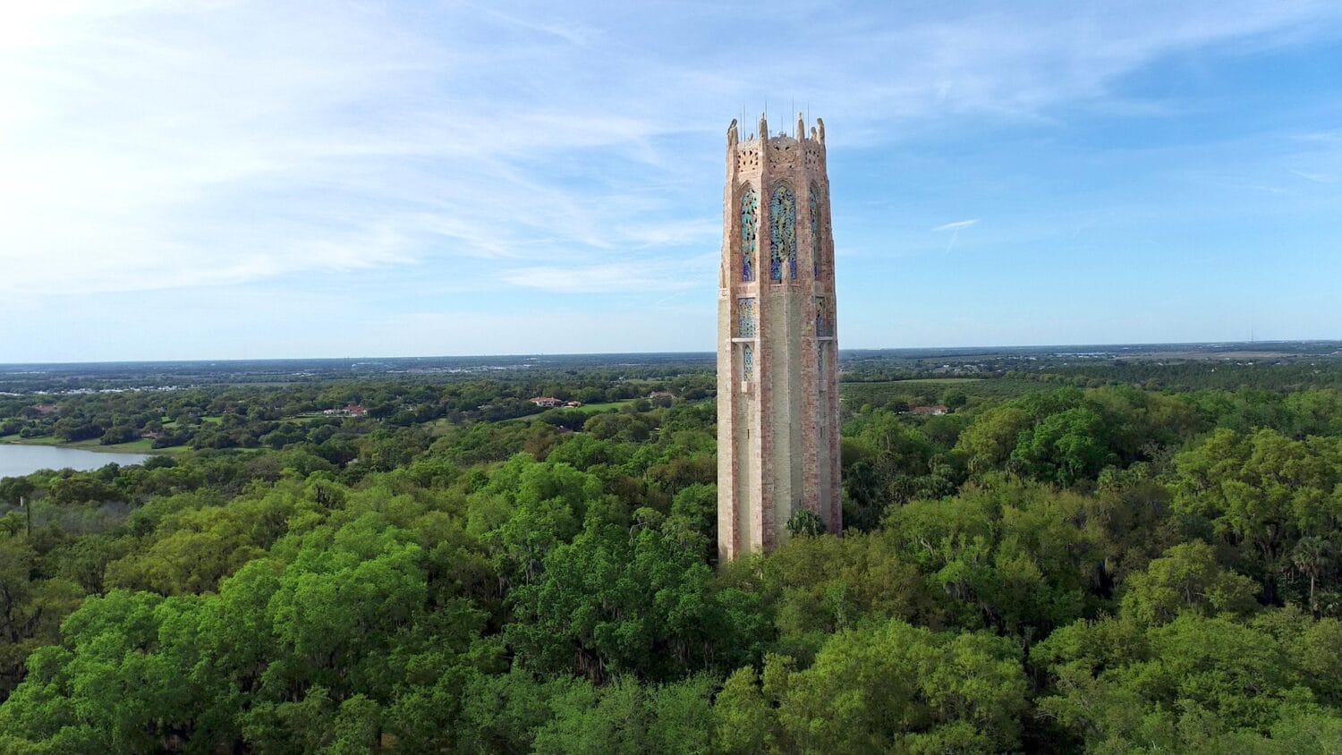 The Bok Tower Gardens in Lake Wales surrounded by lush greens