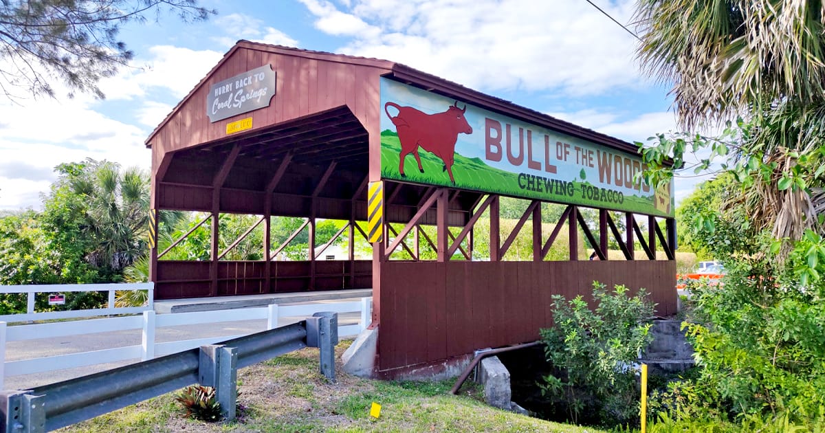 The historic Coral Springs Covered Bridge