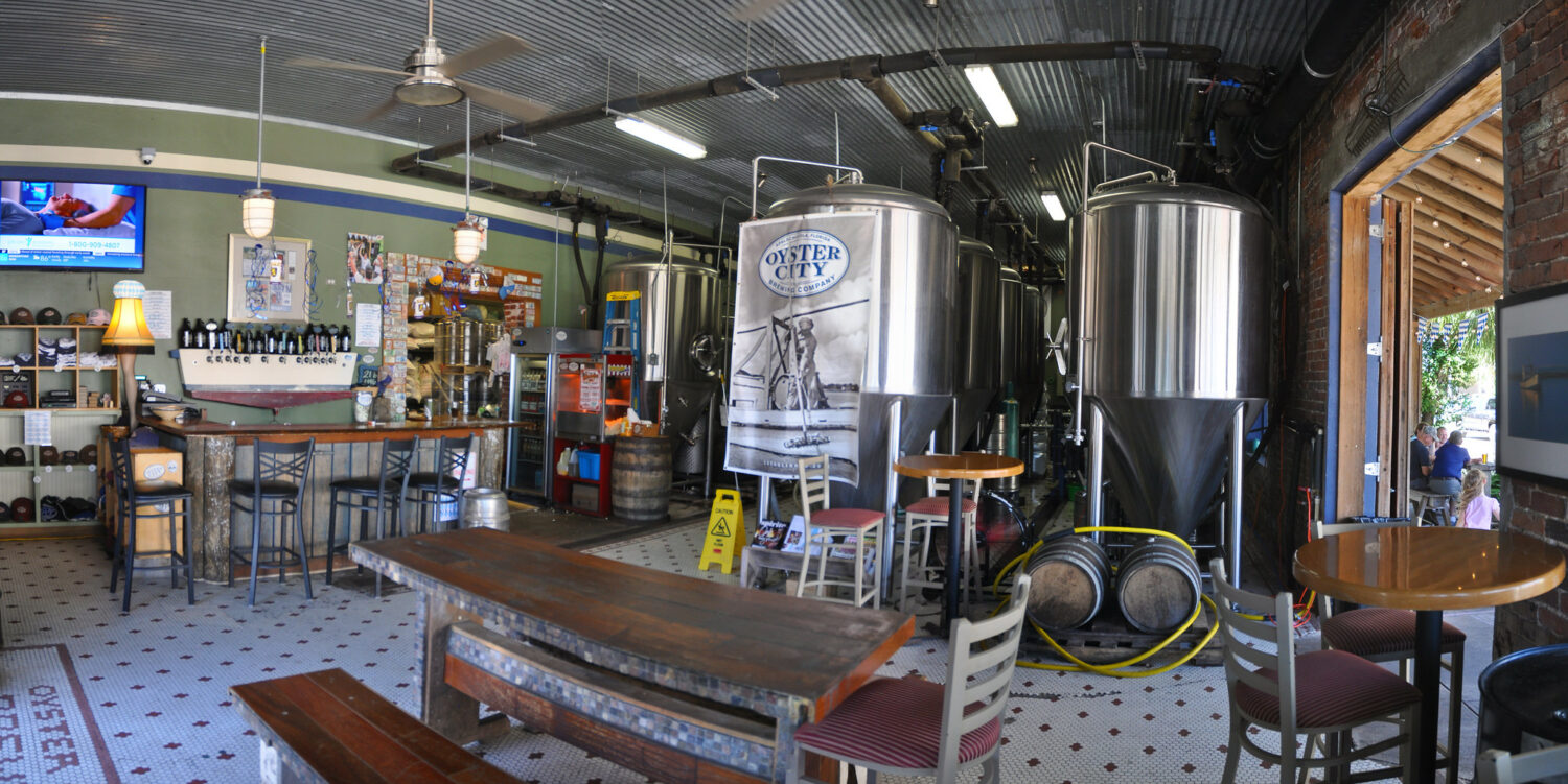 The interior of Oyster City Brewing Company in Apalachicola