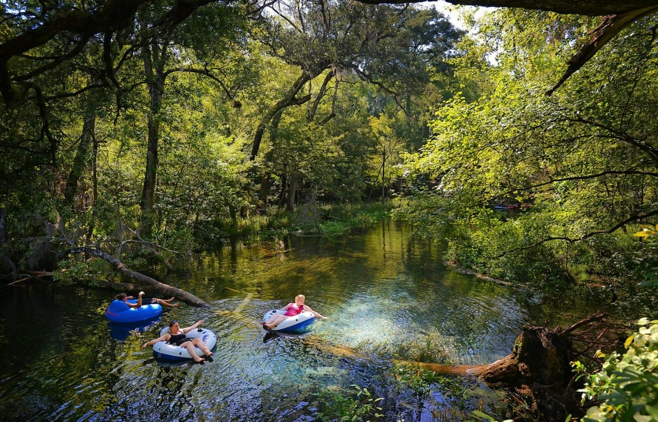 visitors enjoying the waters of the state park