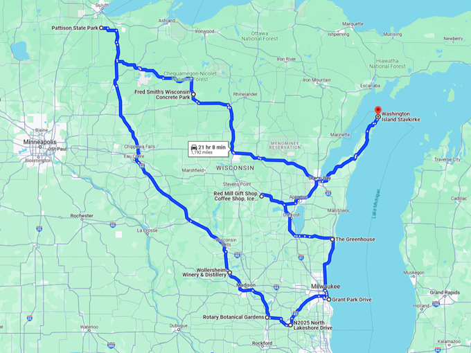 wisconsins fairytale road trip 10 map