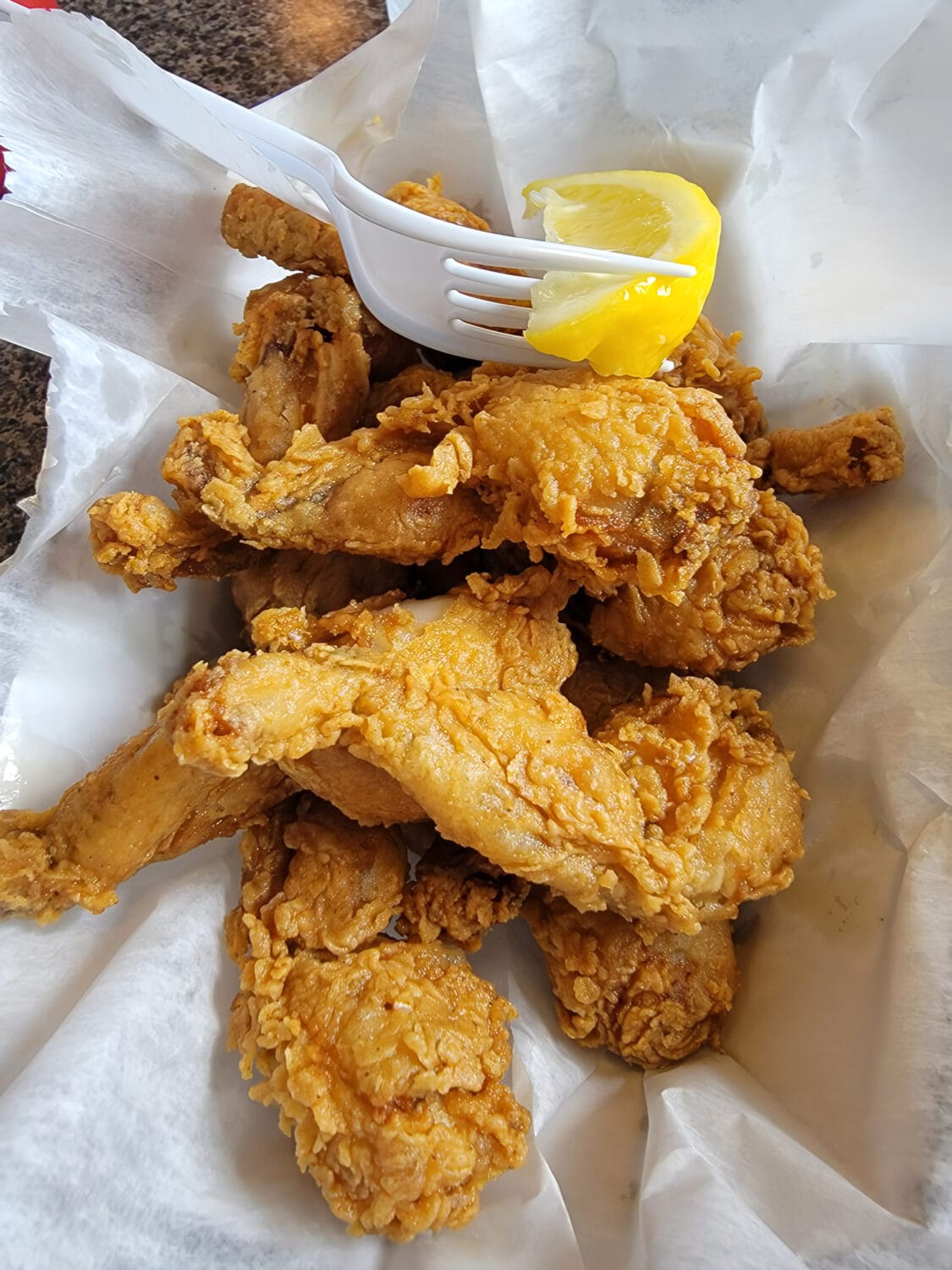 a plate of fried frog legs