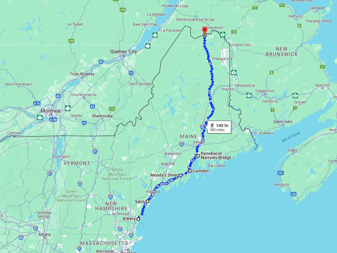 route 1 drive maine 10 map