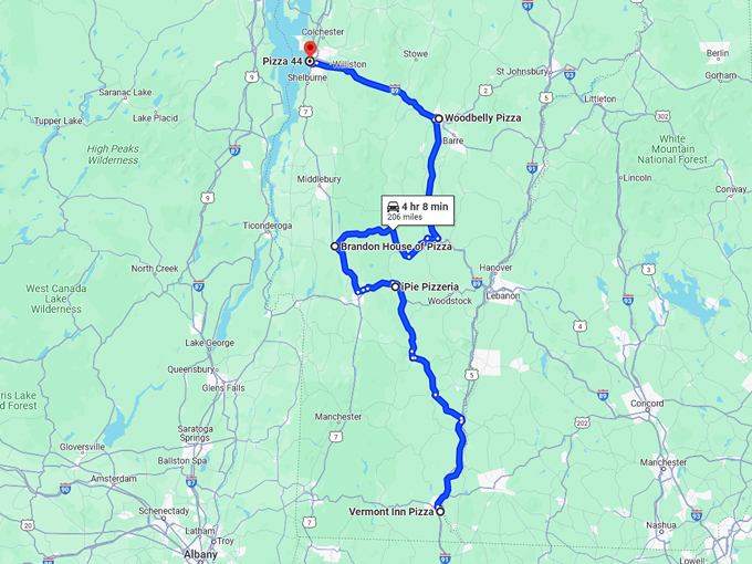 ultimate pizza journey vermont 10 map