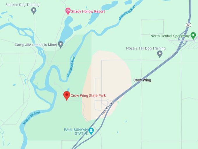 crow wing state park 10 map
