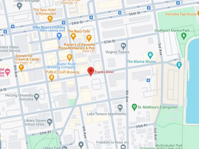 Franks Diner 10 Map