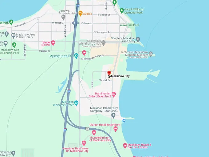 mackinaw city 10 map