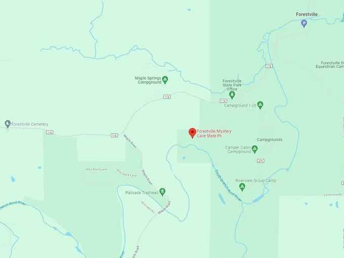 Mystery Cave State Park 10 Map
