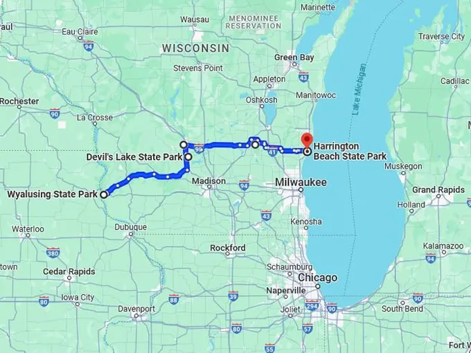 picturesque road trips wisconsin 10 map