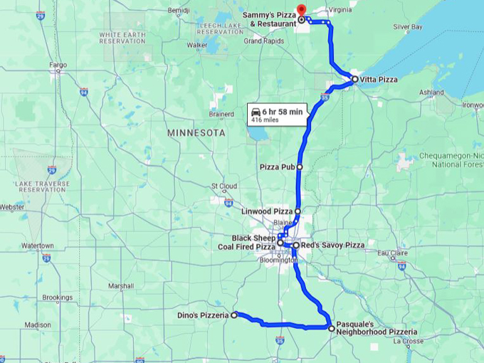 pizza journey mn 10 map